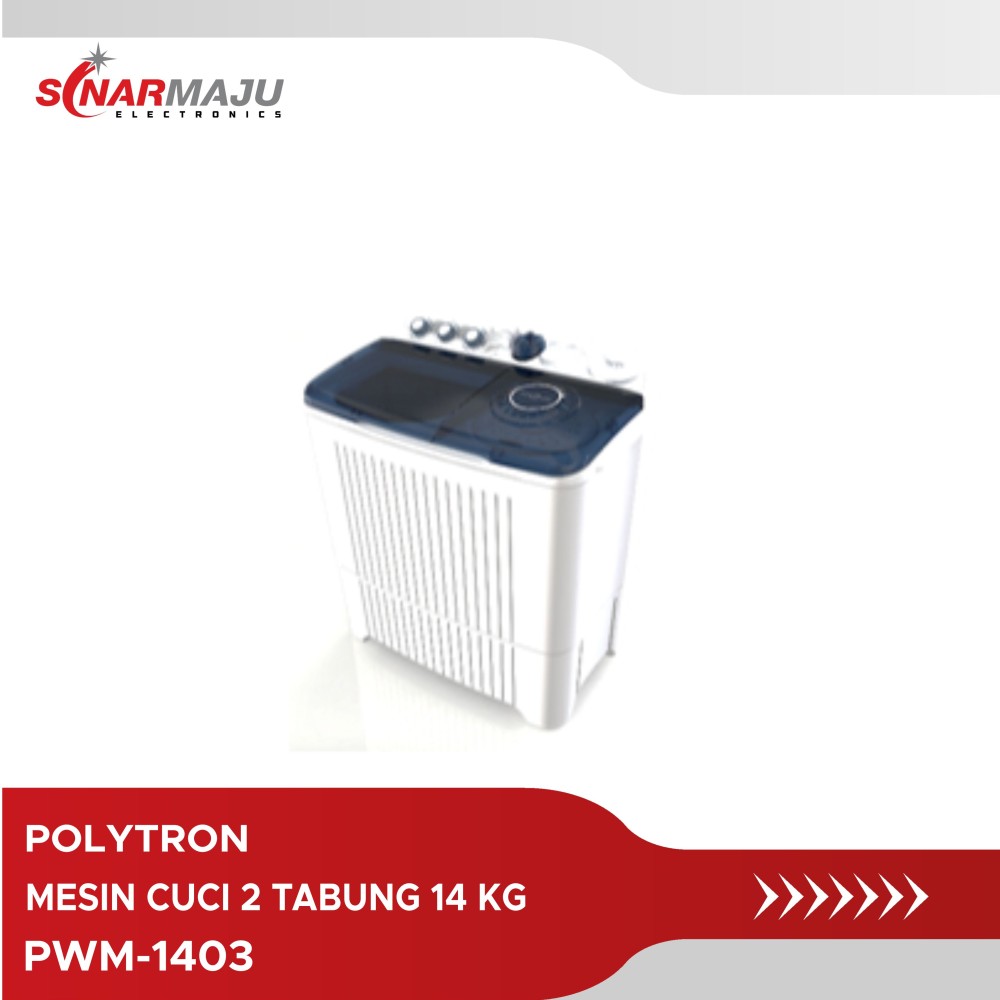Mesin Cuci 2 Tabung Polytron 14 KG Twin Tub PWM-1403